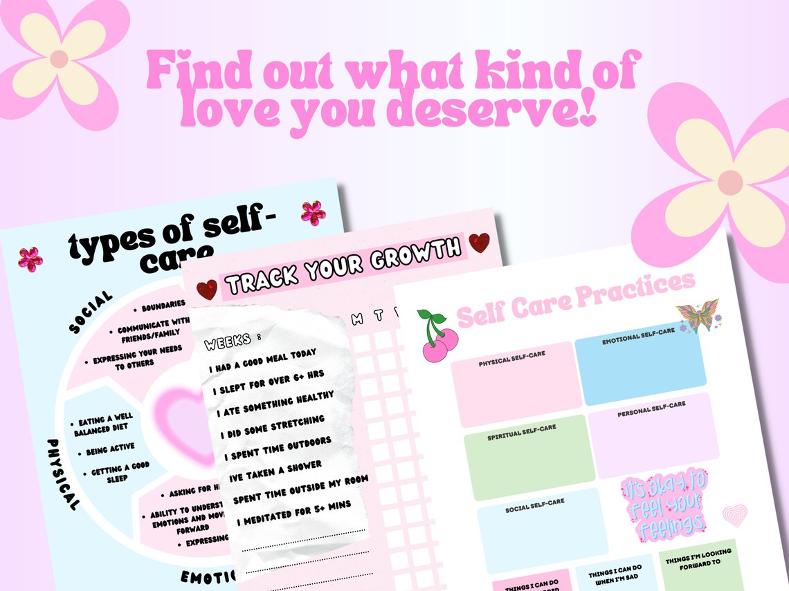 Self Love Mini Workbook Printable Self Care Journal Mental - Etsy