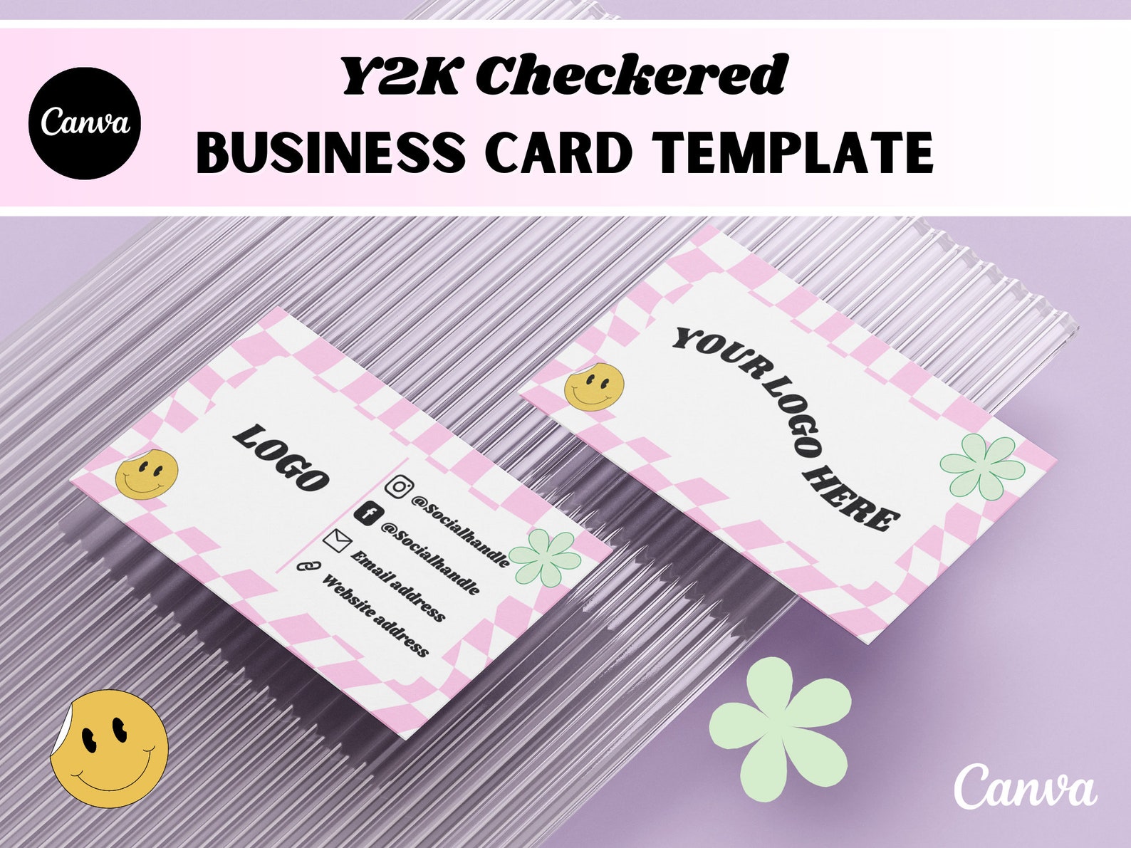 Y2K CHECKERED Business Card Retro Business Card Marketing - Etsy