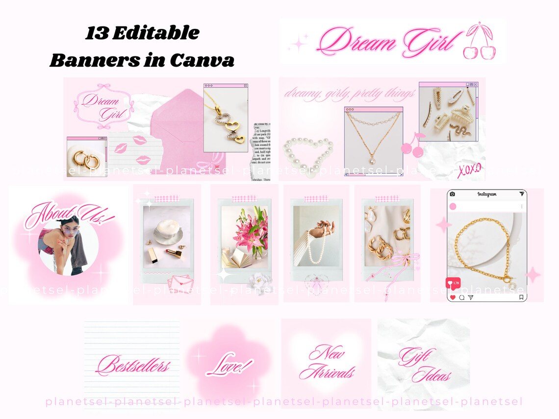 Girly Shopify Theme, Coquette AESTHETIC Templates, Jewelry Website ...