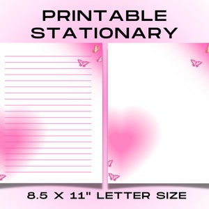 PRINTABLE Stationery Pink Watercolor Aesthetic Printable - Etsy