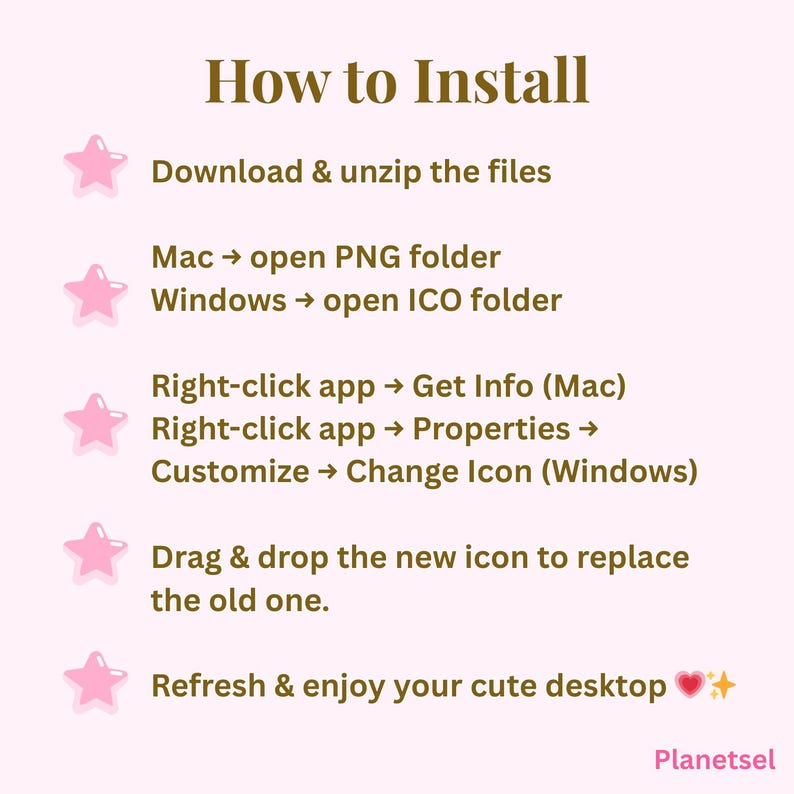 9 Pink & Brown Aesthetic Folder Icon Set for Mac and Desktop | Polka ...