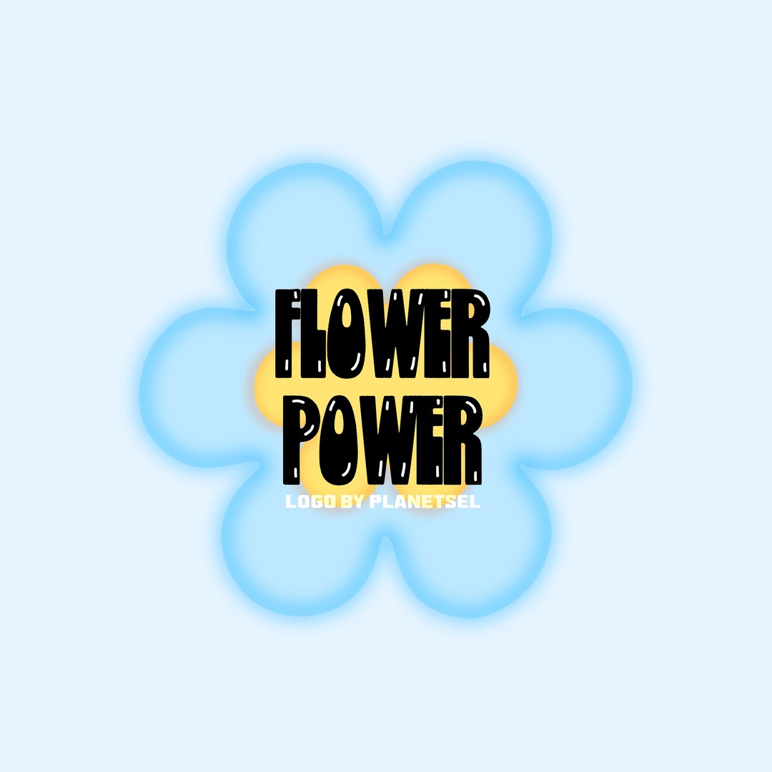 Flower Power Aesthetic Premade Logo 70s Logo Pre-made 70s - Etsy