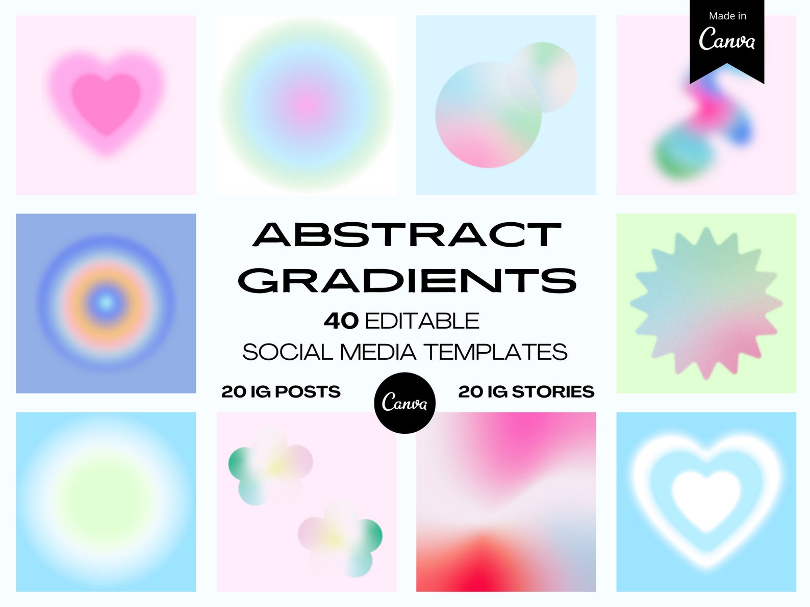 40 Aesthetic Gradients Canva Templates Aesthetic Gradient - Etsy