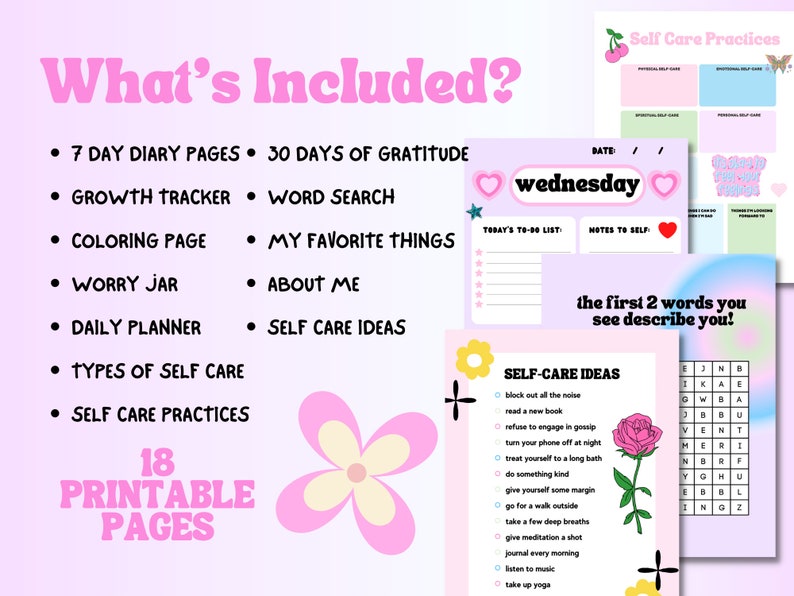 Self Love Mini Workbook Printable Self Care Journal Mental - Etsy