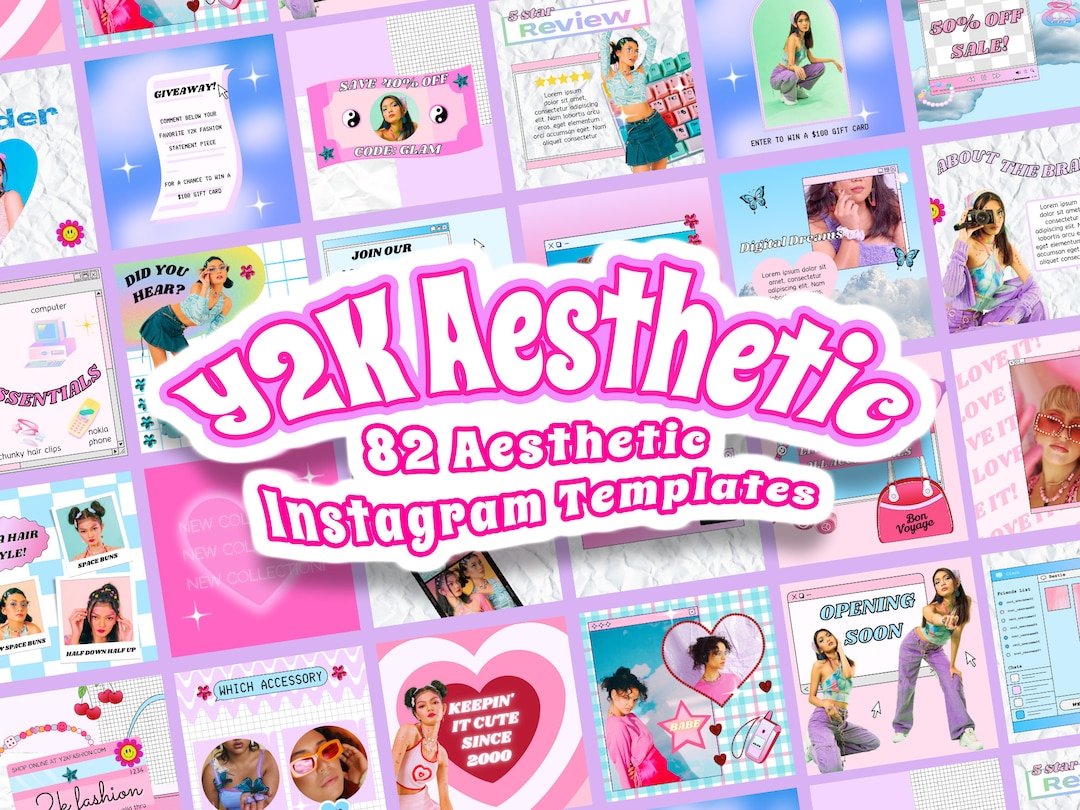 Y2K Instagram Templates, Y2K AESTHETIC 82 Instagram Templates, Y2K ...