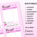 RECEIPT TEMPLATE, Cute Editable Order Receipt Form, Printable Canva ...