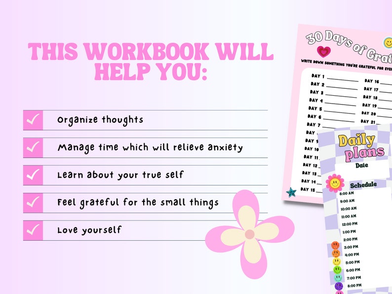 Self Love Mini Workbook, Printable Self Care Journal, Mental Health ...