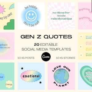 20 GEN Z QUOTES Instagram Templates, Canva Templates, IG, Instagram ...