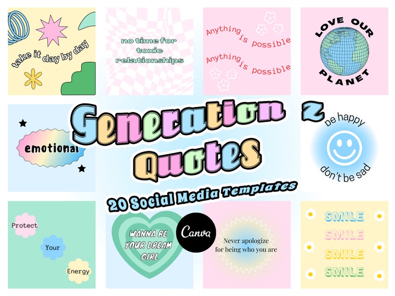 20 GEN Z QUOTES Instagram Templates Canva Templates IG - Etsy