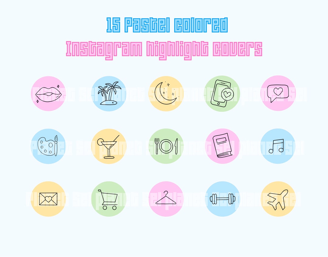Pastel Colored Instagram Highlight Covers Aesthetic Ios 14 - Etsy