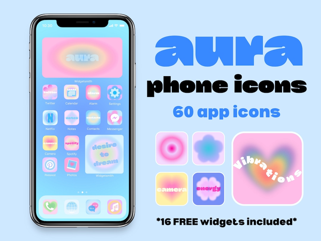 Gradient Aura Ios Icon Pack/ Ipados / Android / Phone Icons | Ios 14 ...