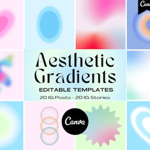 40 Aesthetic Gradients Canva Templates, Aesthetic, Gradient Backgrounds ...