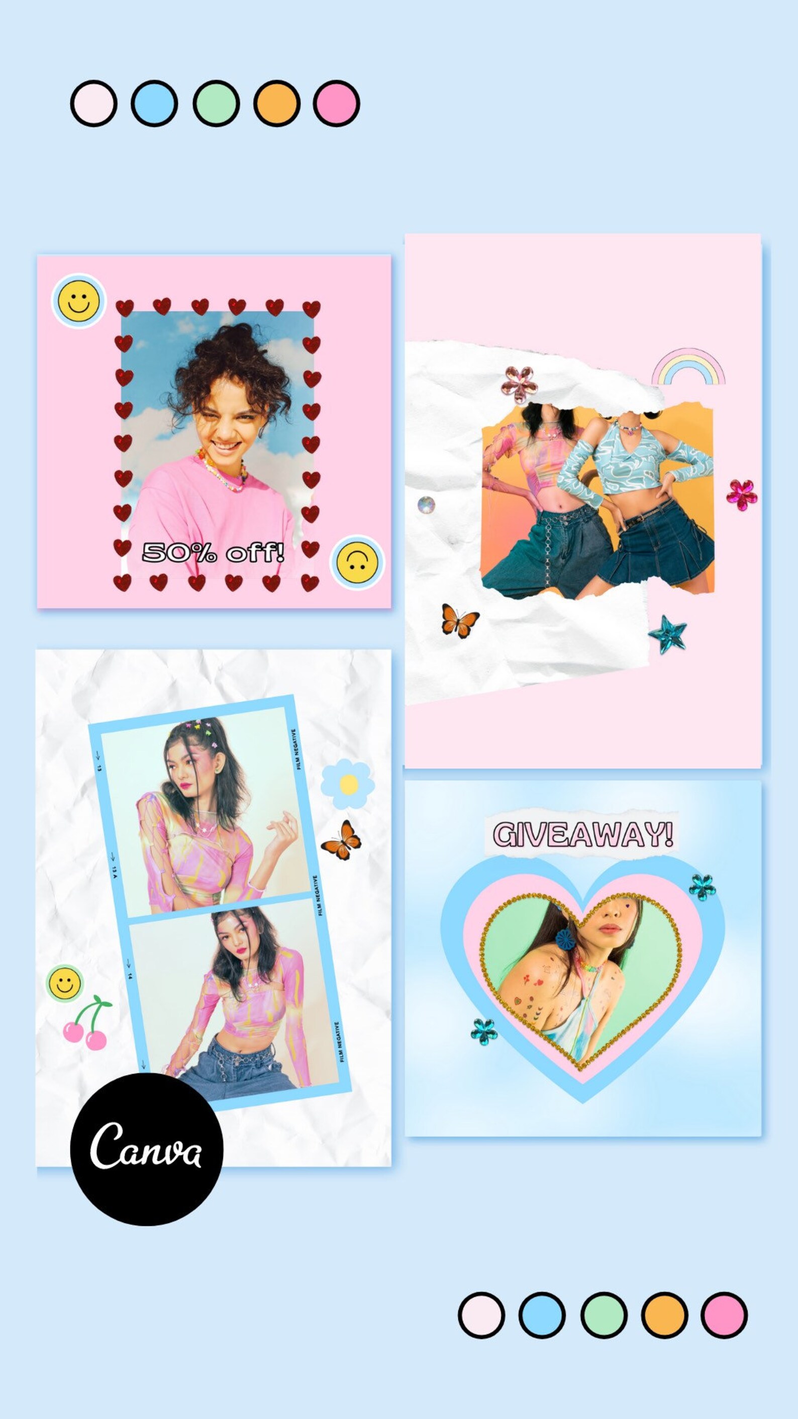 90s & Y2K Aesthetic Instagram Templates, IG Canva Templates, Instagram ...