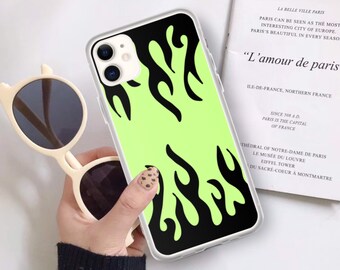Green Flame Iphone Case - Etsy