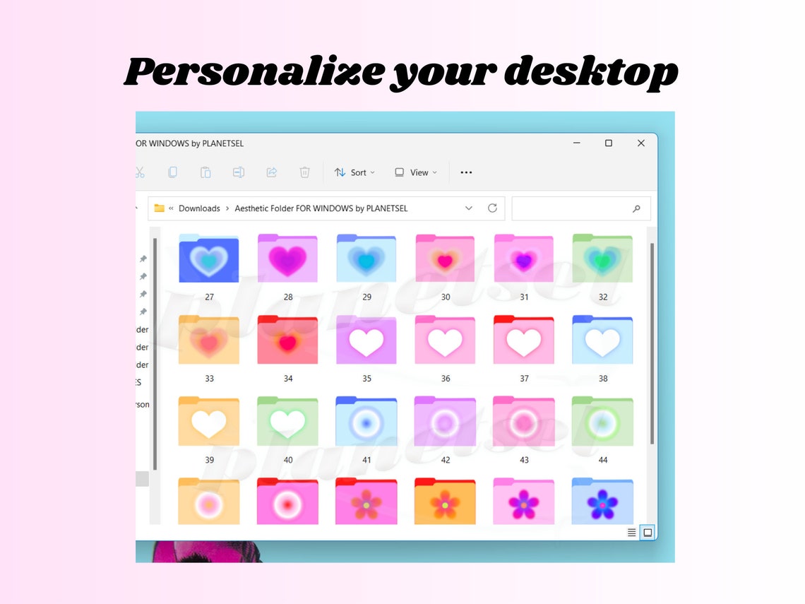 Aesthetic Folder Desktop Icons 26 Folder Icon Color Pack | Etsy