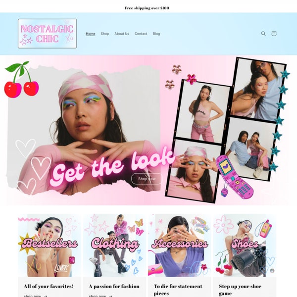 Y2k Website Template Shopify - Etsy