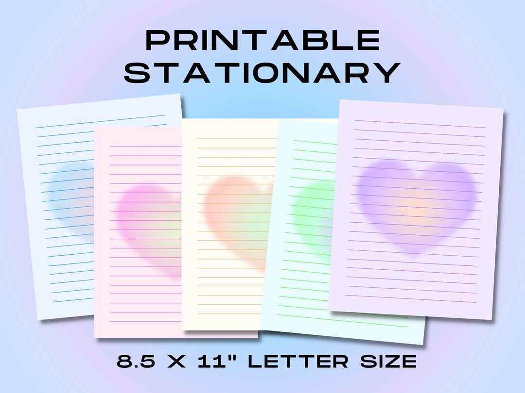 PRINTABLE Stationery, Aesthetic Printable Stationary, Gradient ...