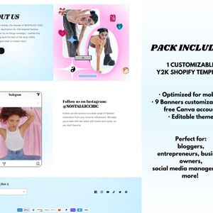 Y2K Shopify Theme, Y2K AESTHETIC Templates, Website Design, Website ...