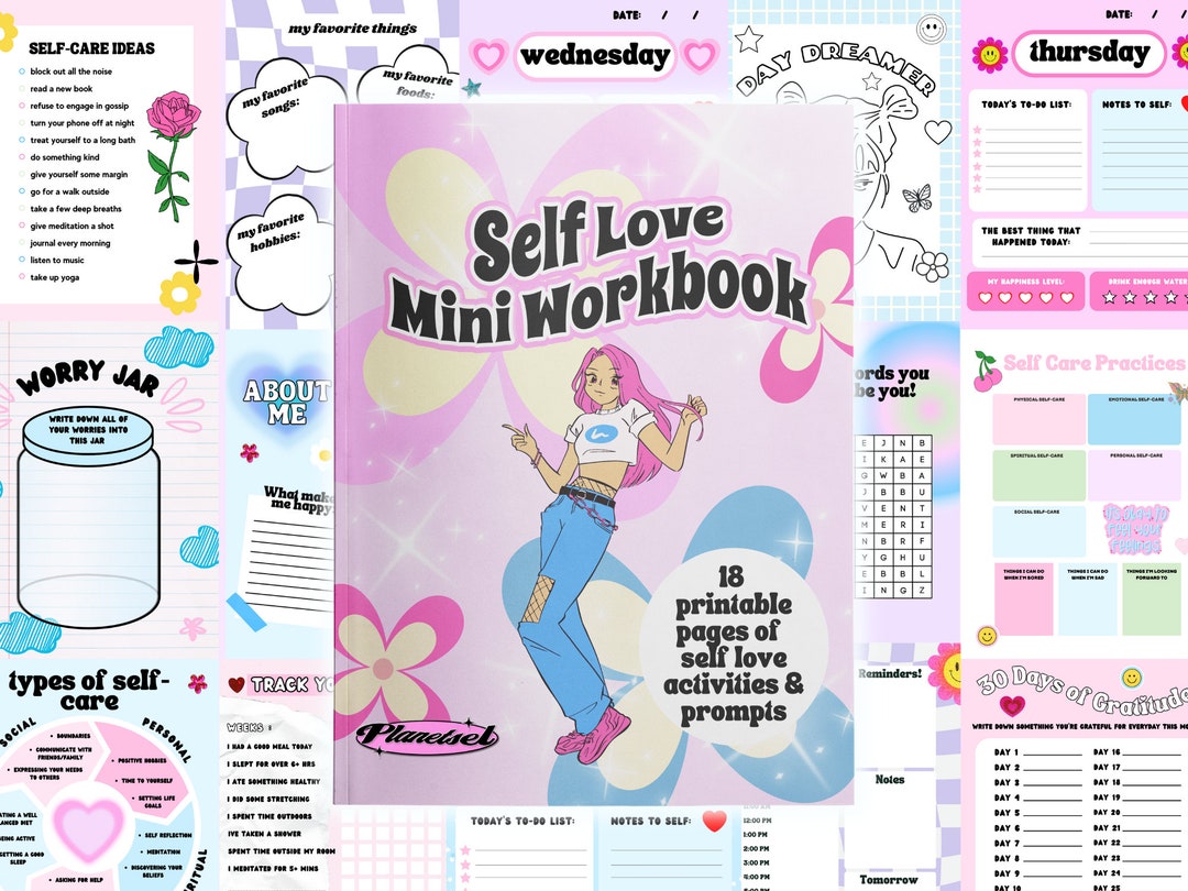 Self Love Mini Workbook, Printable Self Care Journal, Mental Health ...