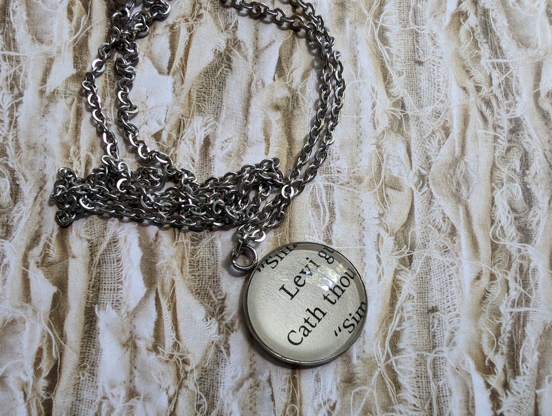 Levi and Cath 20mm Pendant Necklace Made With Fangirl Book Pages - Etsy