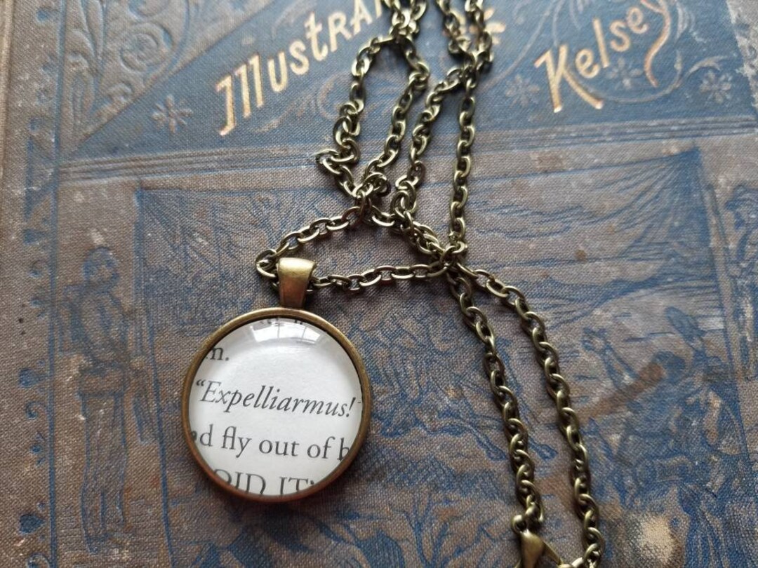 Expelliarmus Pendant Necklace Made With Harry Potter Book Pages - Etsy
