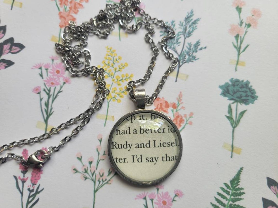 Rudy and Liesel Pendant Necklace Made From the Book Thief Book Pages - Etsy