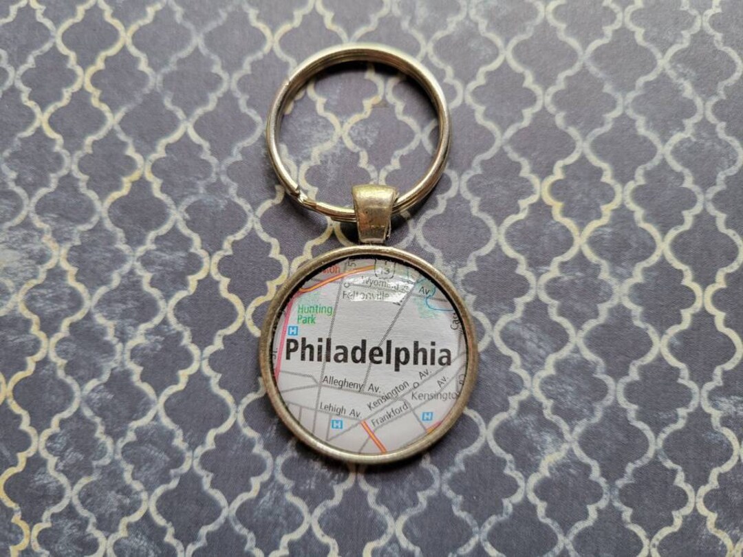 Philadelphia Map Keychain - Etsy