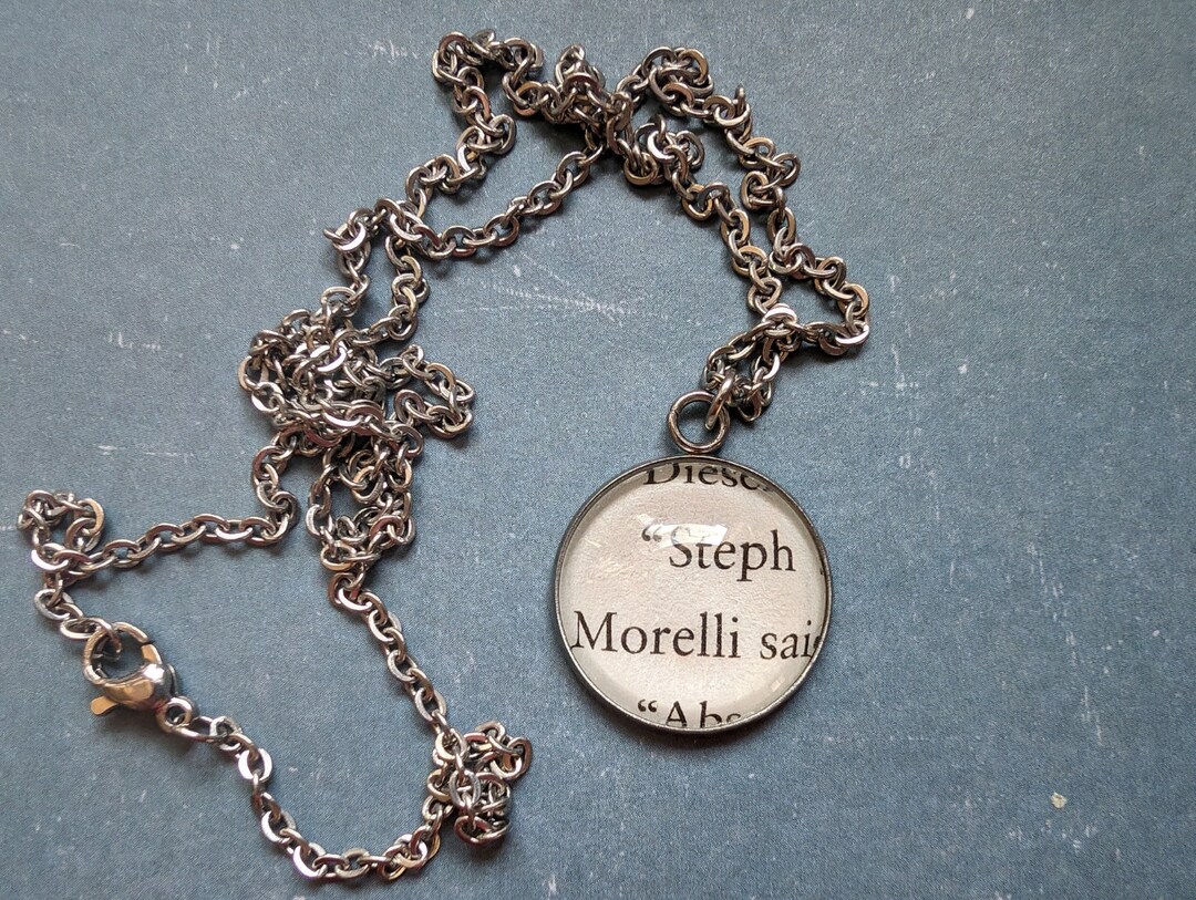 Steph and Morelli 20mm Pendant Necklace Made With Stephanie Plum Book ...