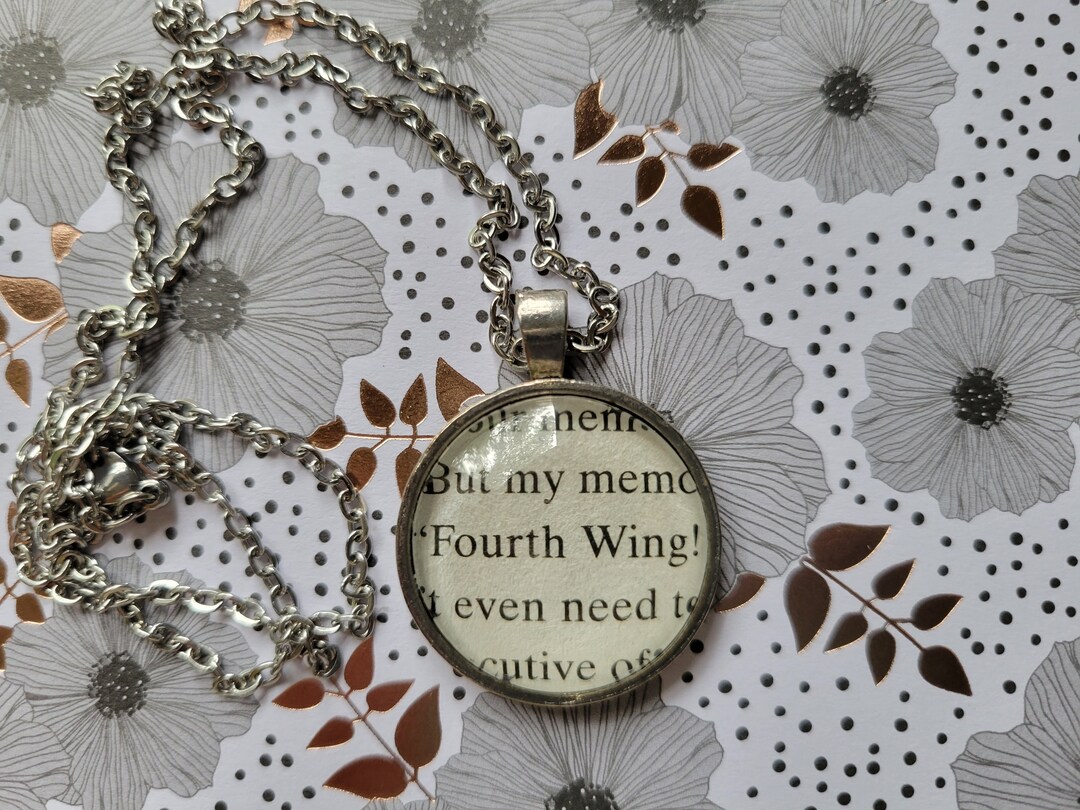Fourth Wing Pendant Necklace Made With Fourth Wing Book Pages - Etsy