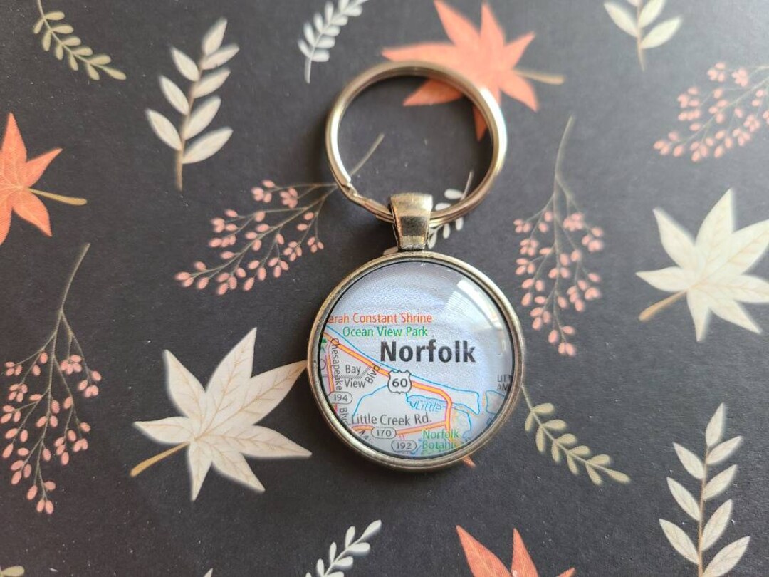 Norfolk Map Keychain - Etsy