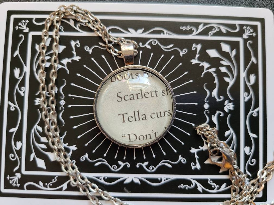 Scarlett and Tella Dragna Pendant Necklace Made With Caraval Book Pages ...