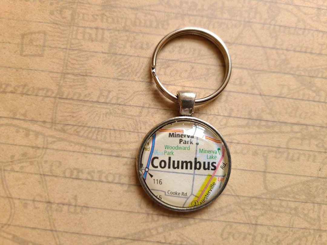 Columbus Ohio Map Keychain - Etsy
