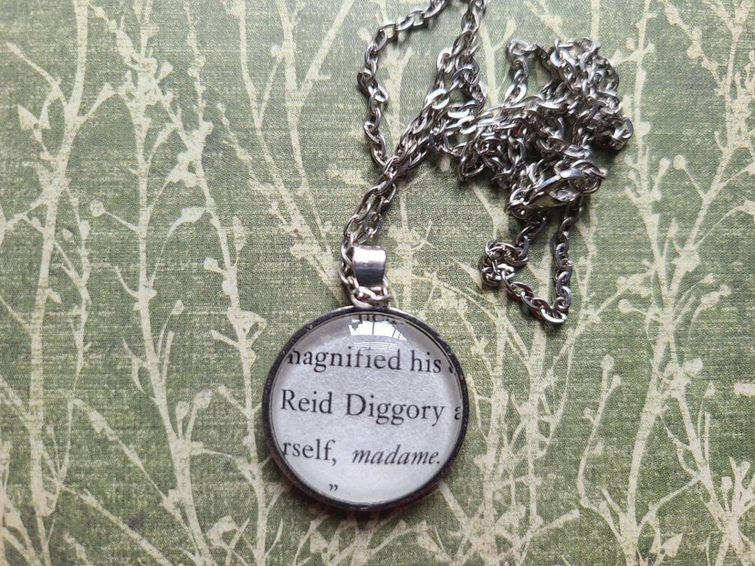 Reid Diggory Pendant Necklace Made With Serpent and Dove Book Pages - Etsy
