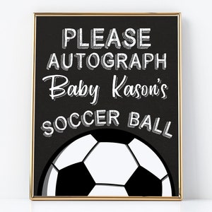 Soccerball Sports Autograph Baby Shower Poster Sign - Etsy