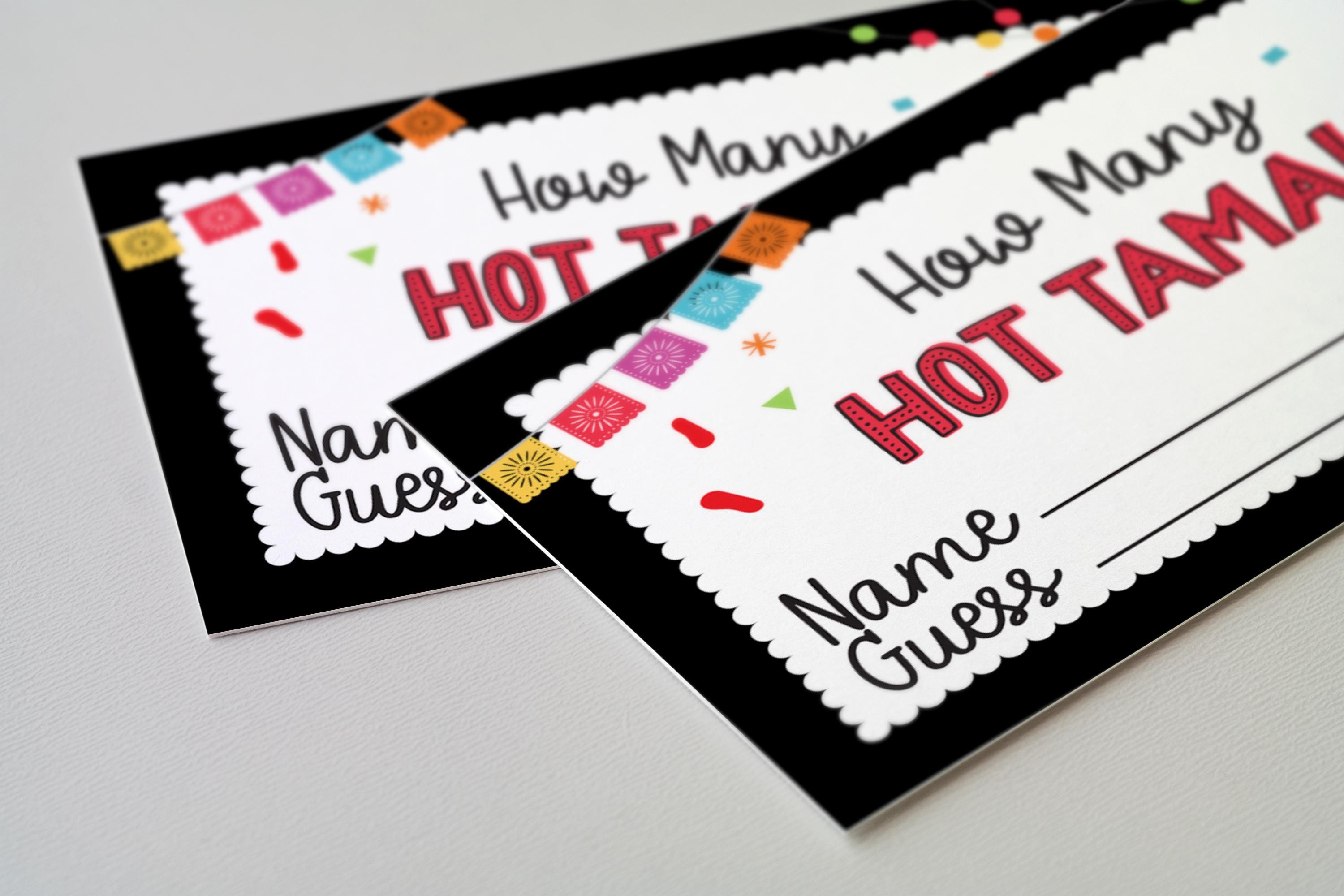 Guess How Many Hot Tamales Fiesta Baby Shower Game, Taco Bout A Baby ...