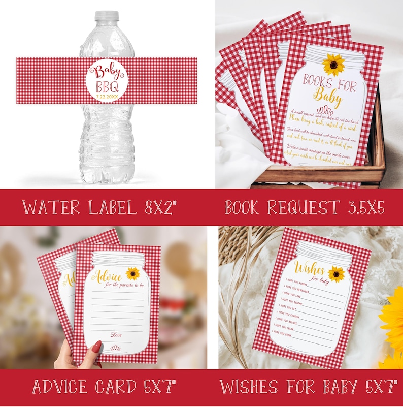 Babyq BBQ Baby Shower Bundle With Invitation, Signs, Decor, Tags, Games ...
