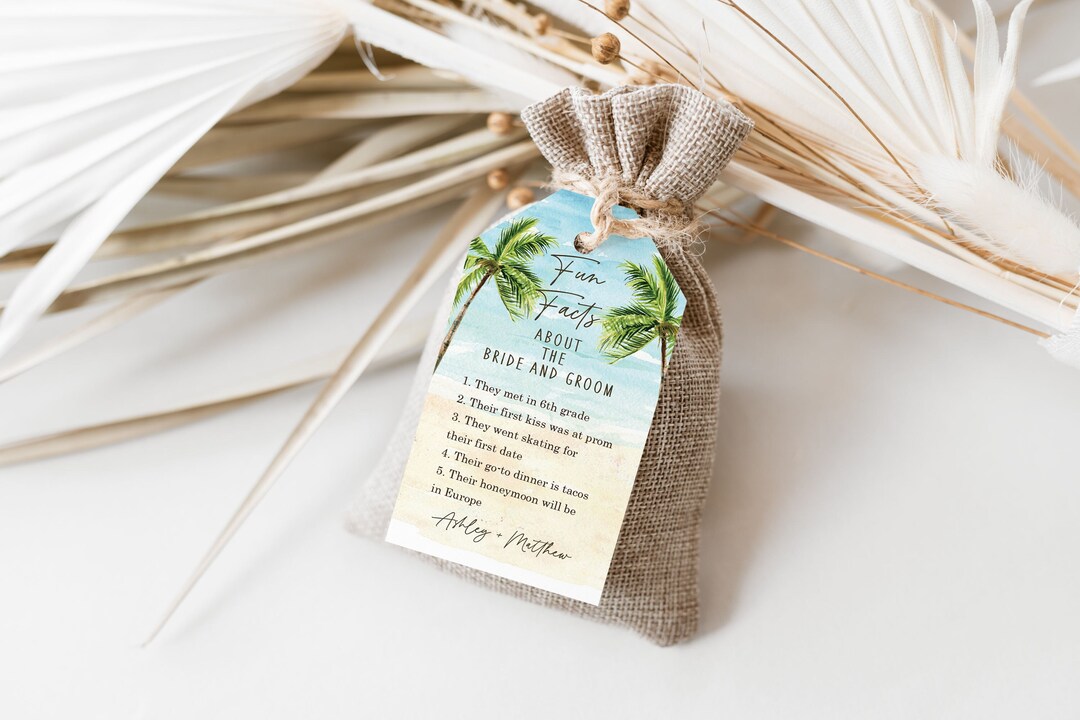 Palm Tree Beach Wedding Favor Thank You Hang Tag, Fun Facts About the ...