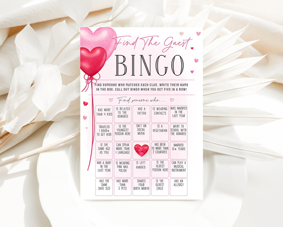 Galentine's Bridal Shower Games Find the Guest Bingo - Etsy