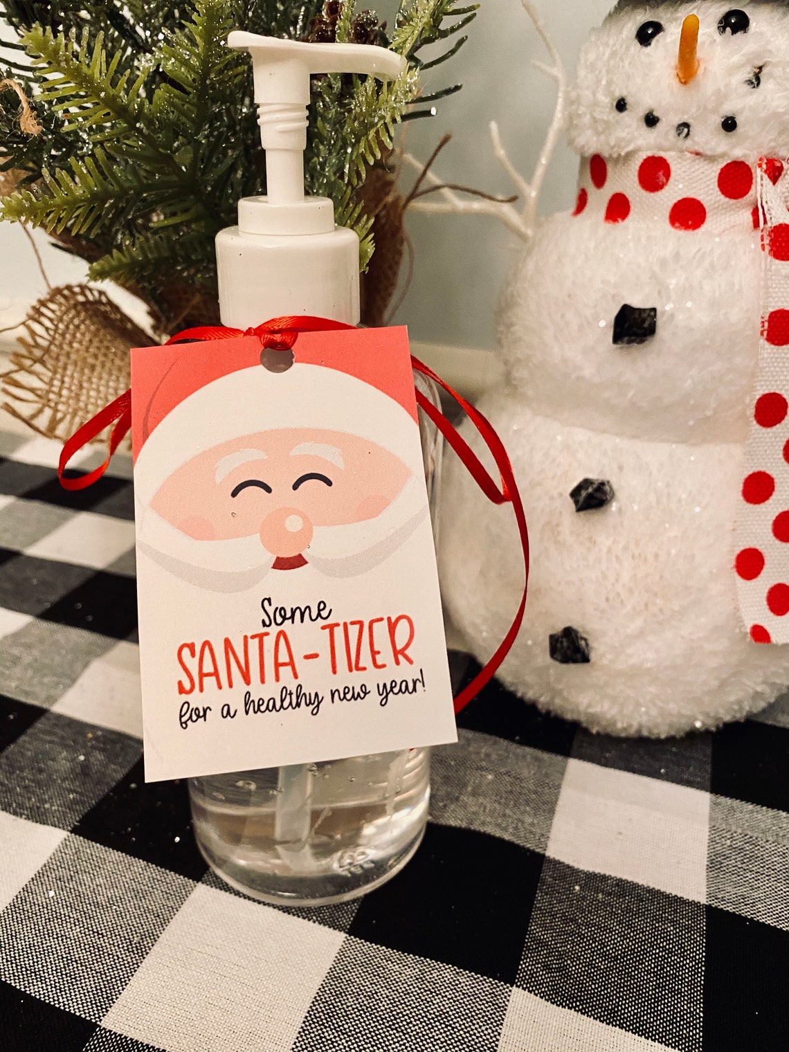 Customizeable Santa-tizer Printable Hand Sanitizer Tags Easy | Etsy