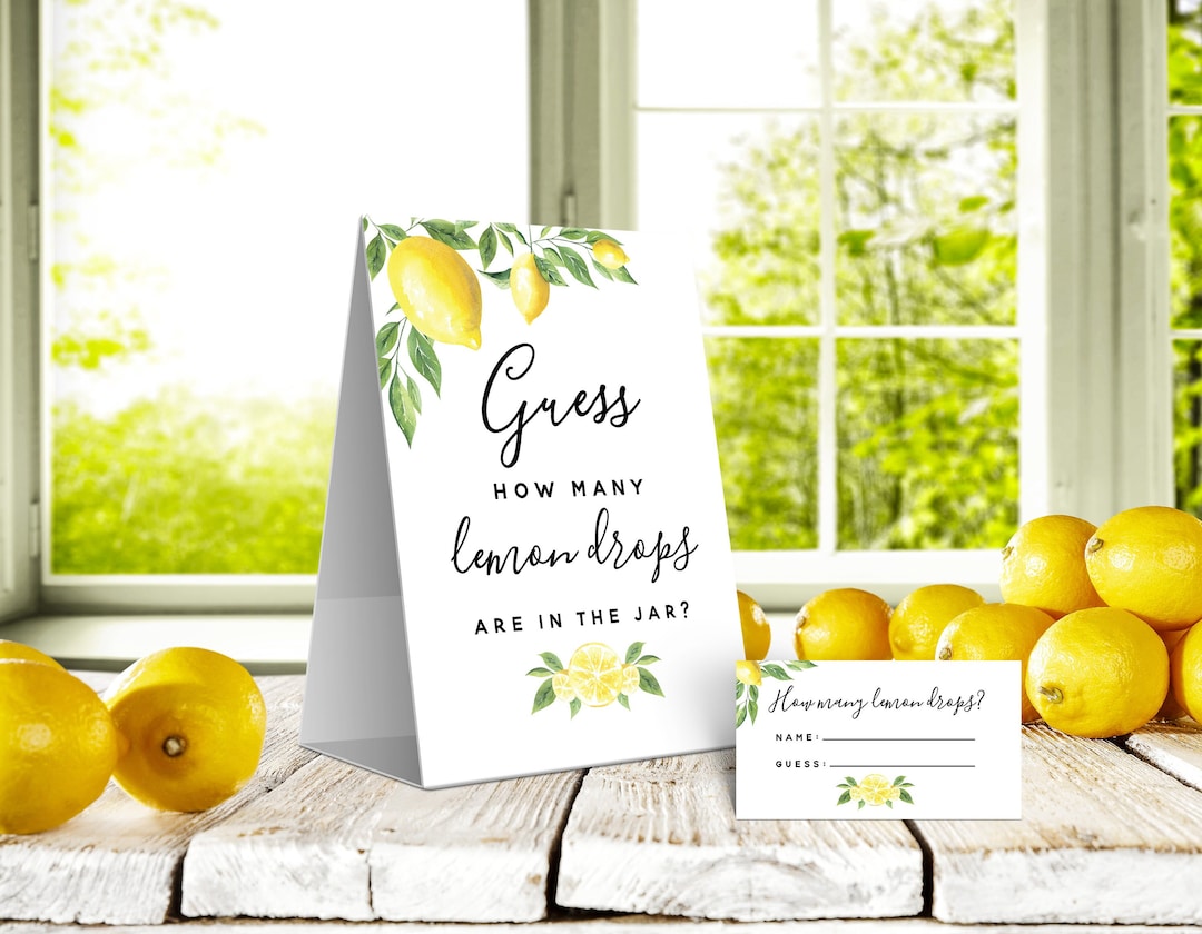Guess How Many Lemon Drops Game for Wedding, Bridal Shower, Baby Shower ...