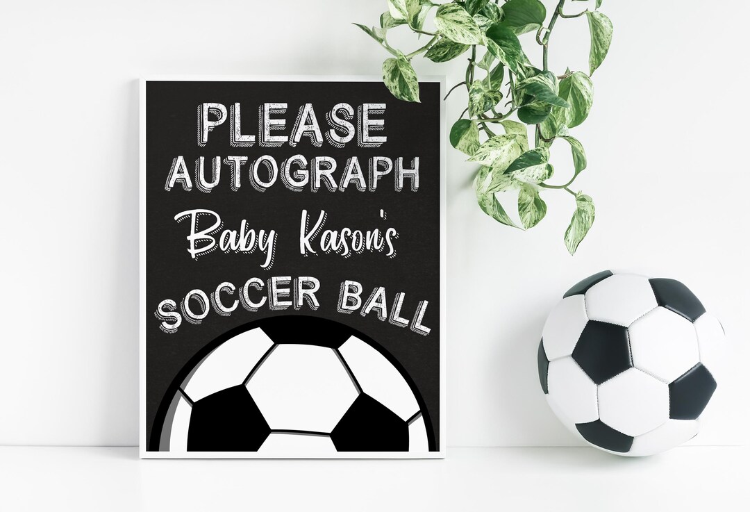 Soccerball Sports Autograph Baby Shower Poster Sign - Etsy