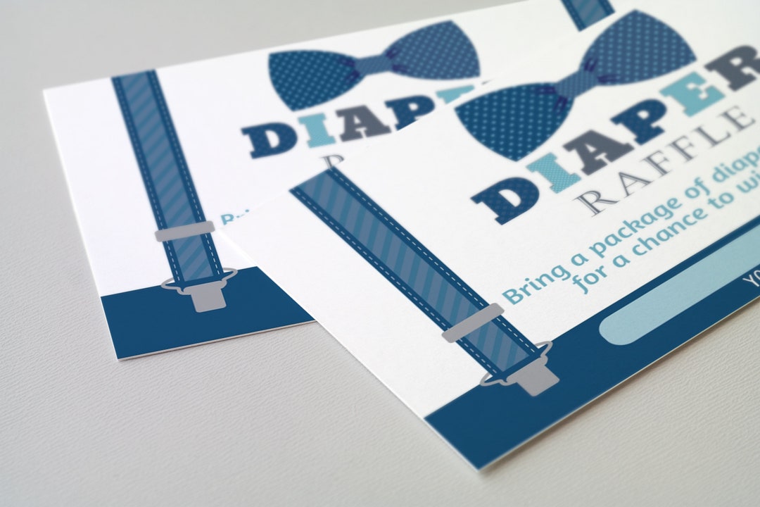 Little Man Diaper Raffle Cards Boy Little Man Baby Shower - Etsy
