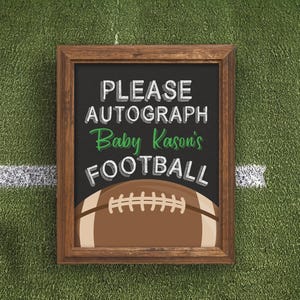 Editable Football Autograph Sign for Baby Shower - Etsy