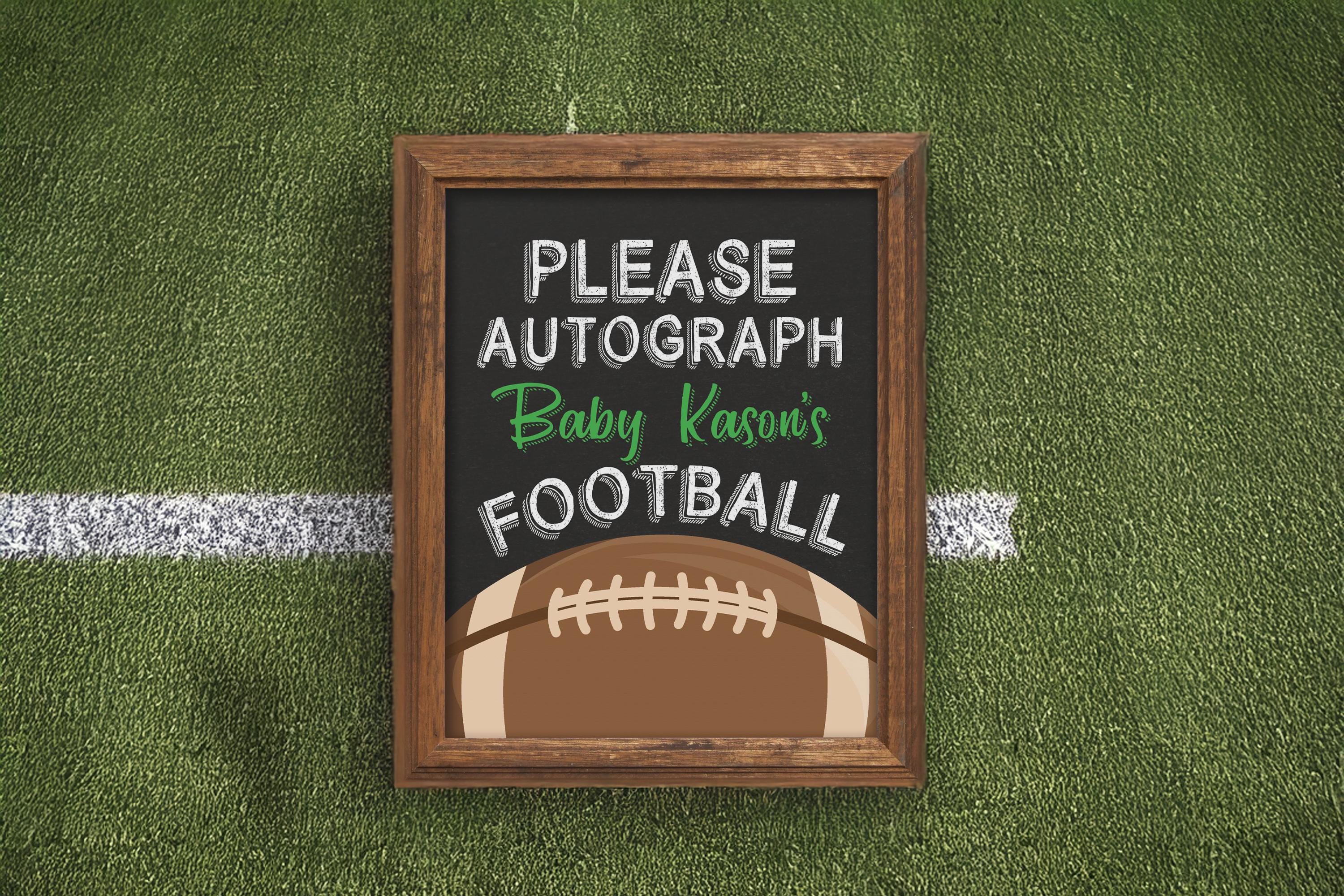 Editable Football Autograph Sign for Baby Shower - Etsy
