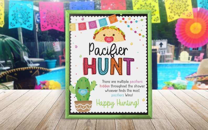 Fiesta Baby Shower Game Pacifier Hunt, Instant Download Digital File - Etsy