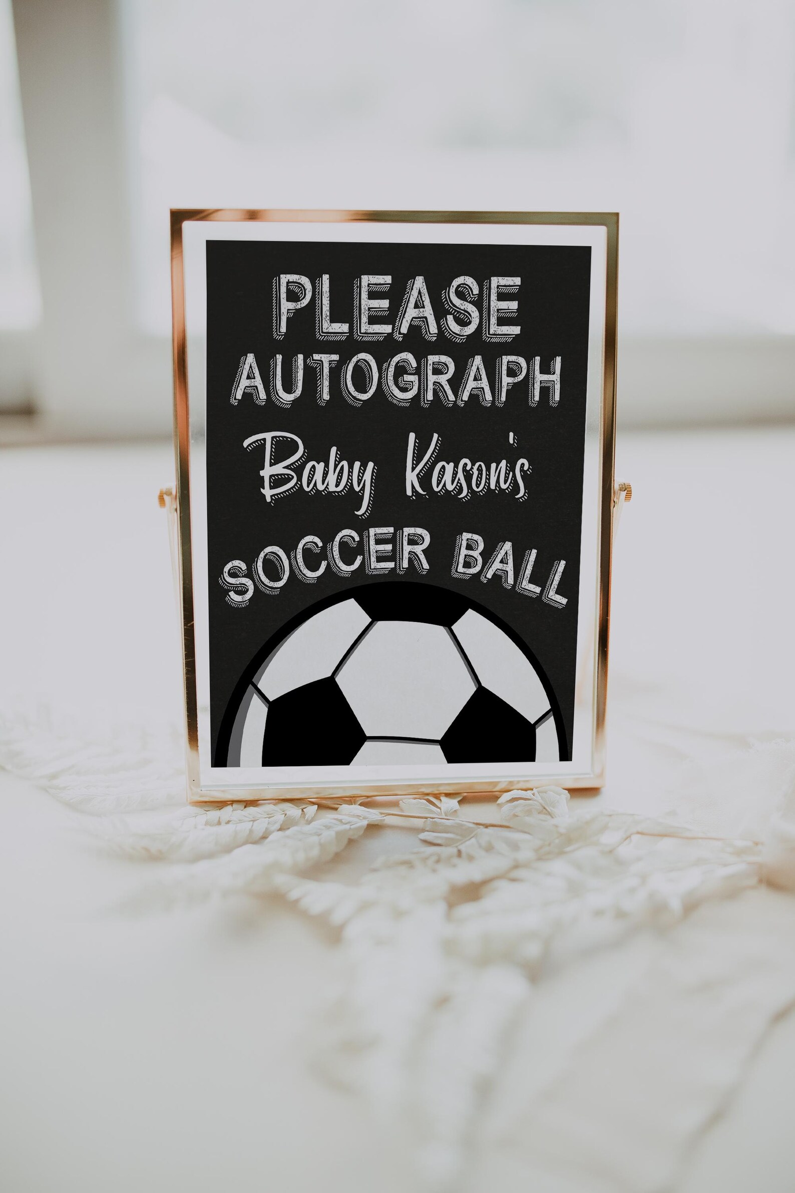 Soccerball Sports Autograph Baby Shower Poster Sign - Etsy