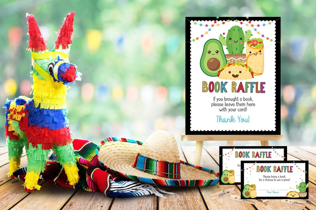 Fiesta Taco Bout A Baby Book Raffle Sign & Card Ticket Bundle - Etsy