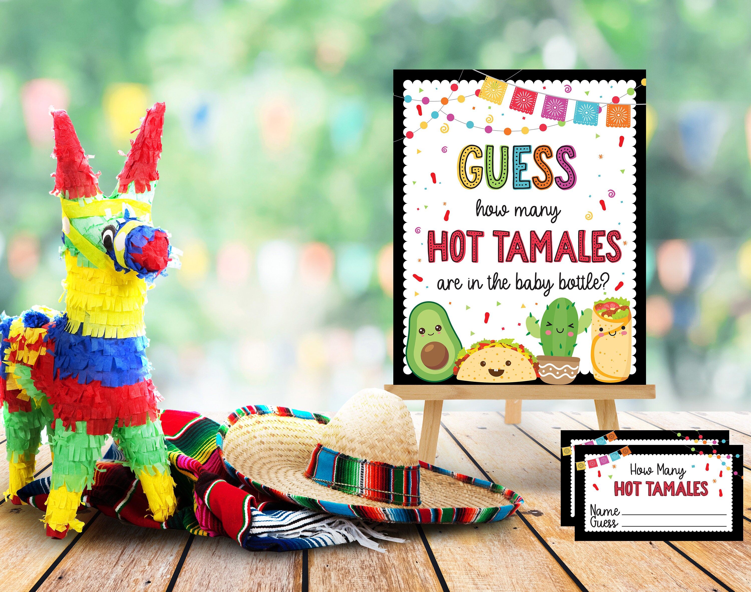 Guess How Many Hot Tamales Fiesta Baby Shower Game, Taco Bout A Baby ...