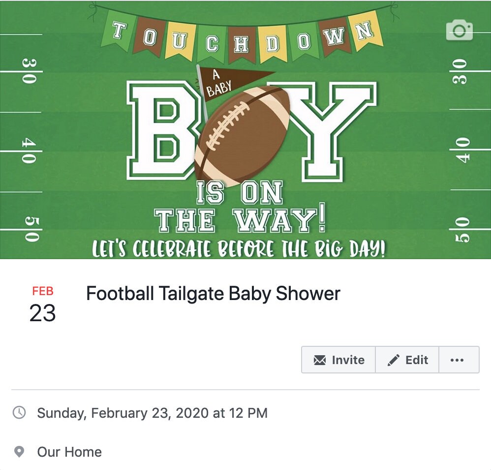 Football Tailgate Baby Shower Invitation - Etsy