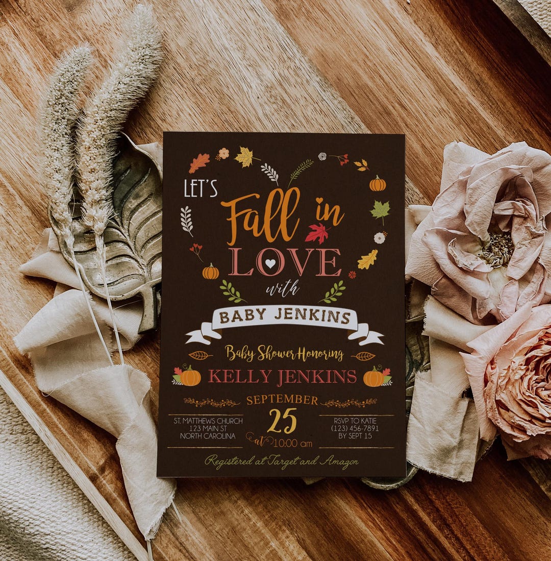 Pumpkin Fall Baby Shower Invitation Template - Etsy